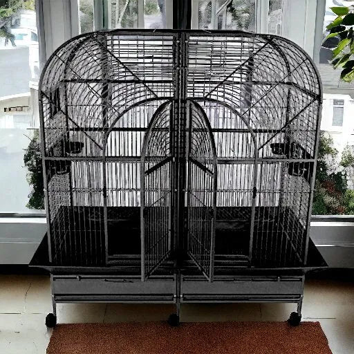 A & E Large Double Macaw Bird Cage with Divider Removable – Quill & Roost