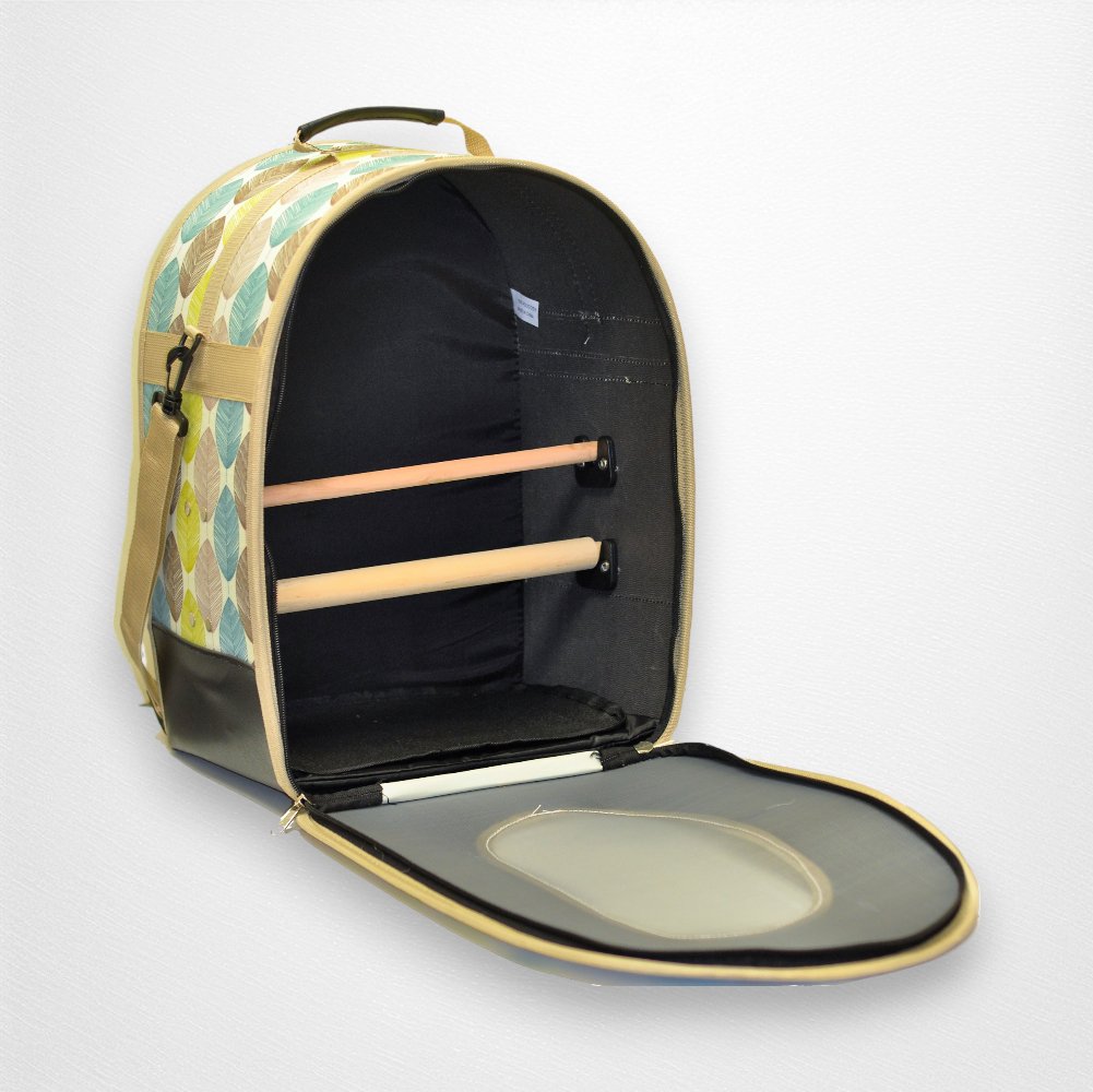 Large Tan Birdie Backpack Carrier for small to medium birds – Quill & Roost